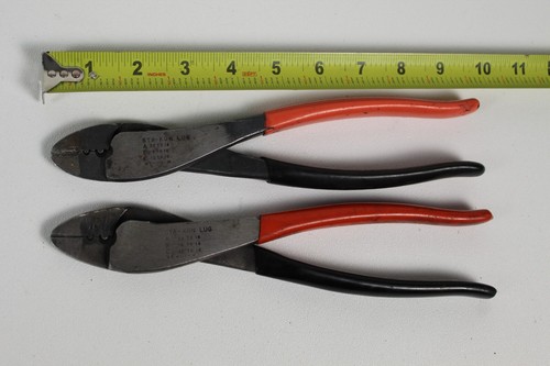 TWO LOT Thomas & Betts Ty-Rap USA STA-KON Terminal Lug Crimping Pliers ...