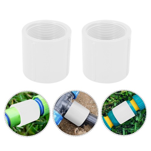 2 Pcs Full Threaded Joint Pvc Pipe Water Fittings Flexible Connectors ...