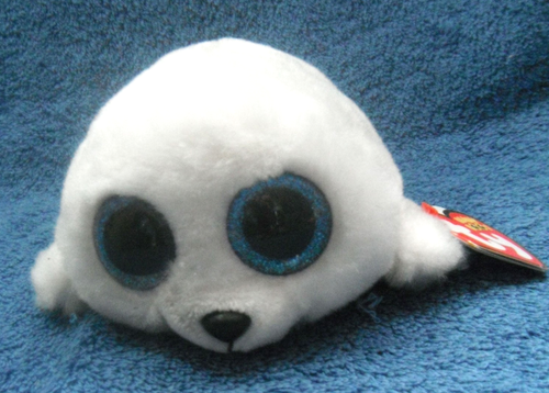 *2513* Ty Beanie Boos - Icy the White Seal - blue eyes - 19cm long ...