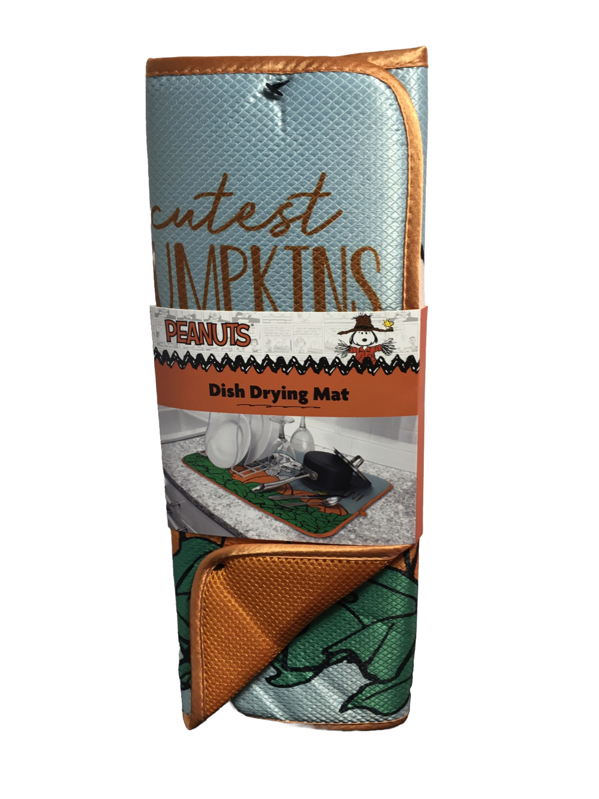 PEANUTS SNOOPY “CUTEST PUMPKINS” FALL AUTUMN DISH DRYING MAT 16 x 18 ...