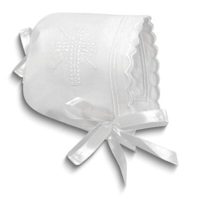 White Scalloped Edge Embroidered Cross Bonnet Becomes Wedding Hankie | eBay