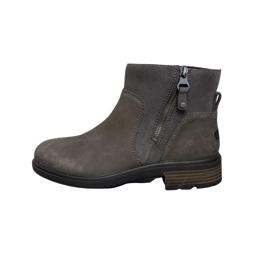 UGG Women's Harrison Black Brown Grey Waterproof Zip Leather Boots ...