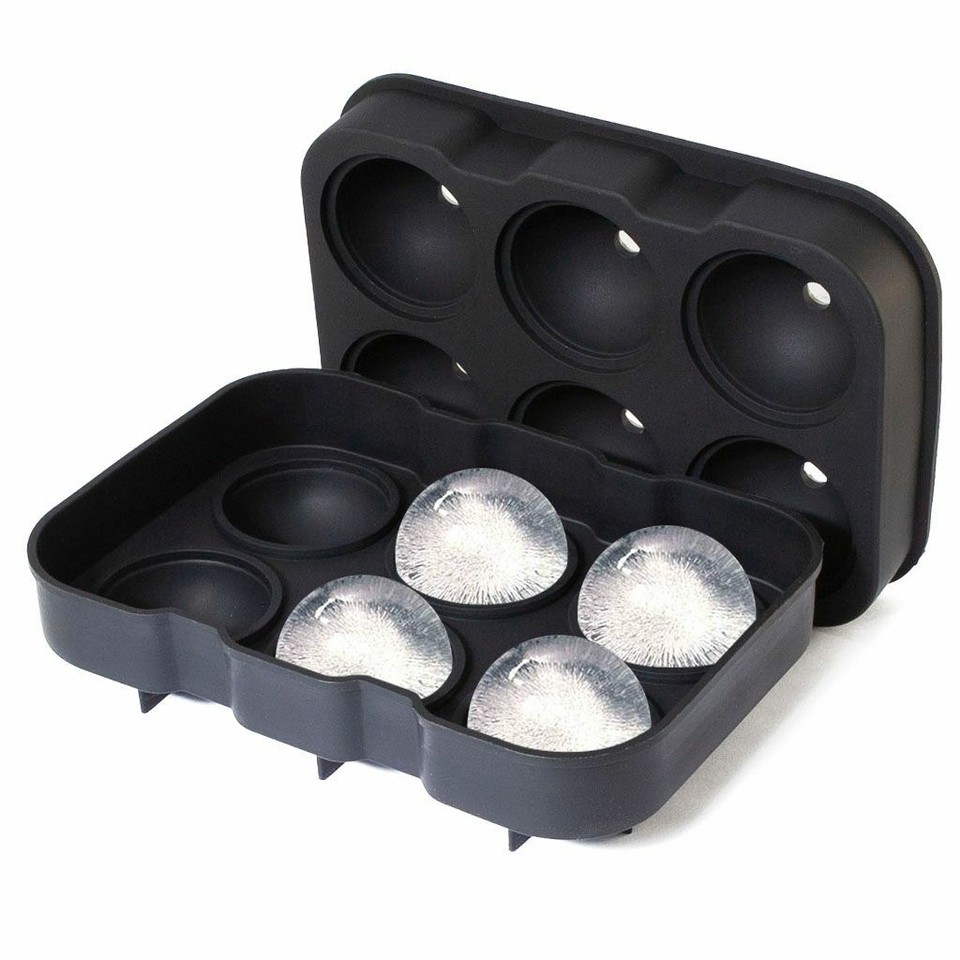 Round Ice Cube Ball Maker Tray Silicone Sphere Mold Bar Whiskey ...