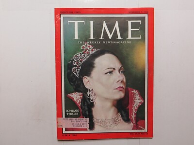 Time Magazine November 3, 1958 Soprano Tebaldi 8A | eBay