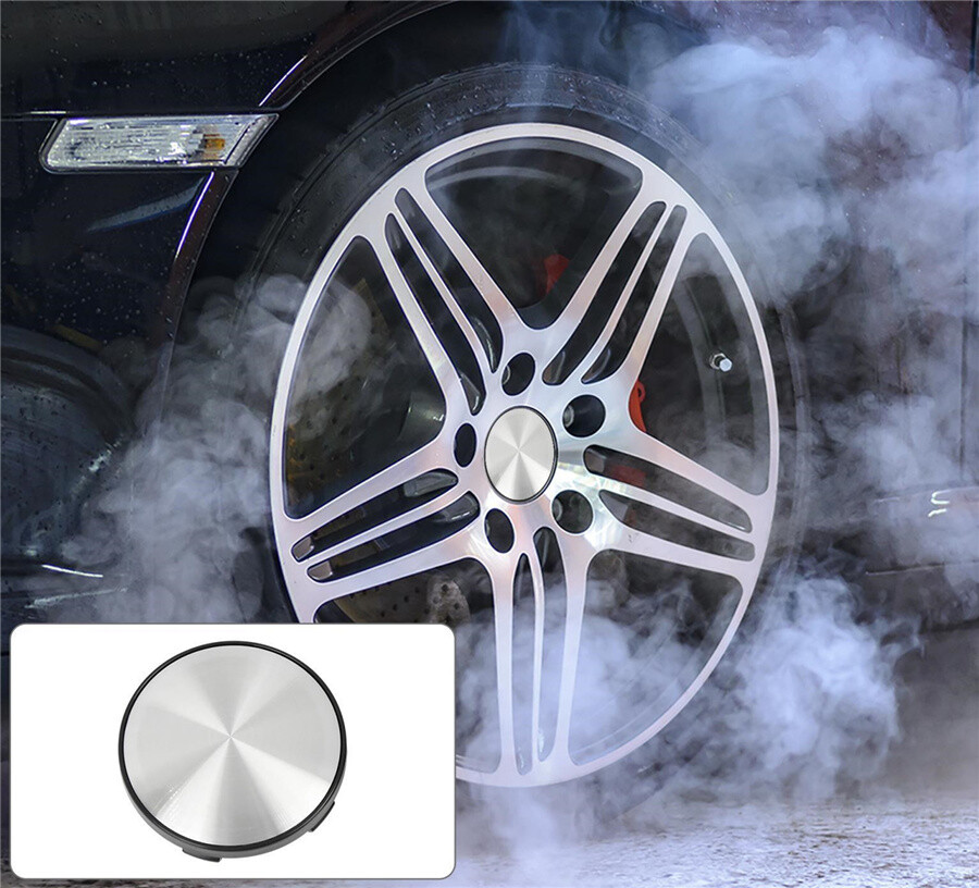 4Pcs Auto Car Exterior 60mm Hub Wheel Rim Cover Decoration Caps Silver ...