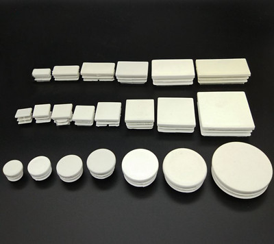 Plastic white Blanking End Caps Caps Round Tube Rectangle Square ...