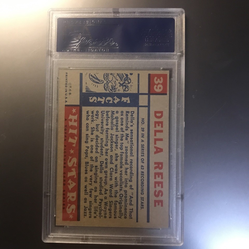 1957 TOPPS HIT STARS #39 DELLA REESE SET REGISTRY BREAK GRADED PSA 7 ...