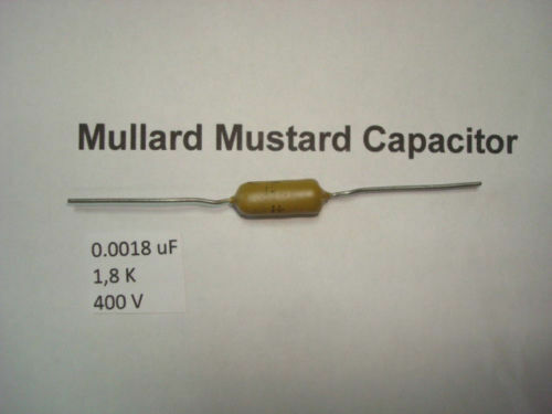 MULLARD MUSTARD CAPACITOR. 0.0018uF 1.8K 1K8 400V 10% *1PC* HIFI. +RC1 ...