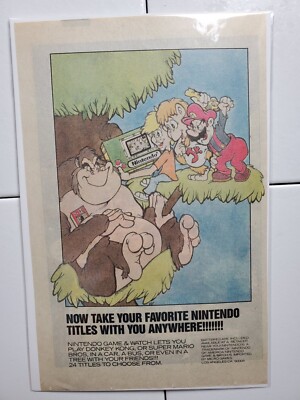 1986 Portable Nintendo Game & Watch Mario Donkey Kong Vintage Comic ad ...