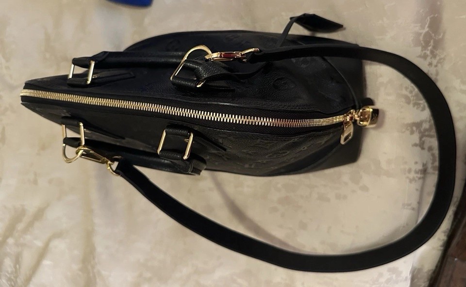 💜 Louis Vuitton 😍 BLACK Neo Alma PM Bag LV Receipt Leather Top Handle ...