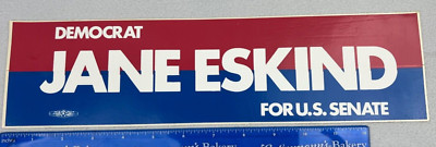 Jane Eskind For U.S. Senate Stickers/Decals Vintage | eBay
