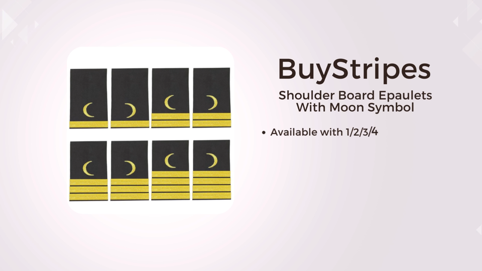 BuyStripes Steward Uniform Shoulder Board Epaulets With Gold Crescent ...