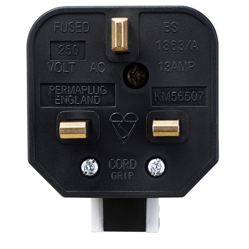 13A * Heavy Duty * Permaplug 13 AMP Plug * PACKS AVAILABLE * Black ...