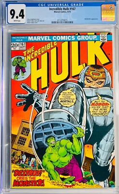 1973 Incredible Hulk 167 CGC 9.4 M.O.D.O.K. appearance | eBay