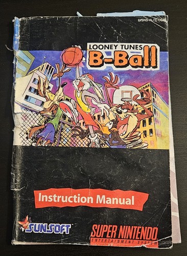 Looney Tunes B-Ball Manual Only Damaged Super Nintendo SNES | eBay