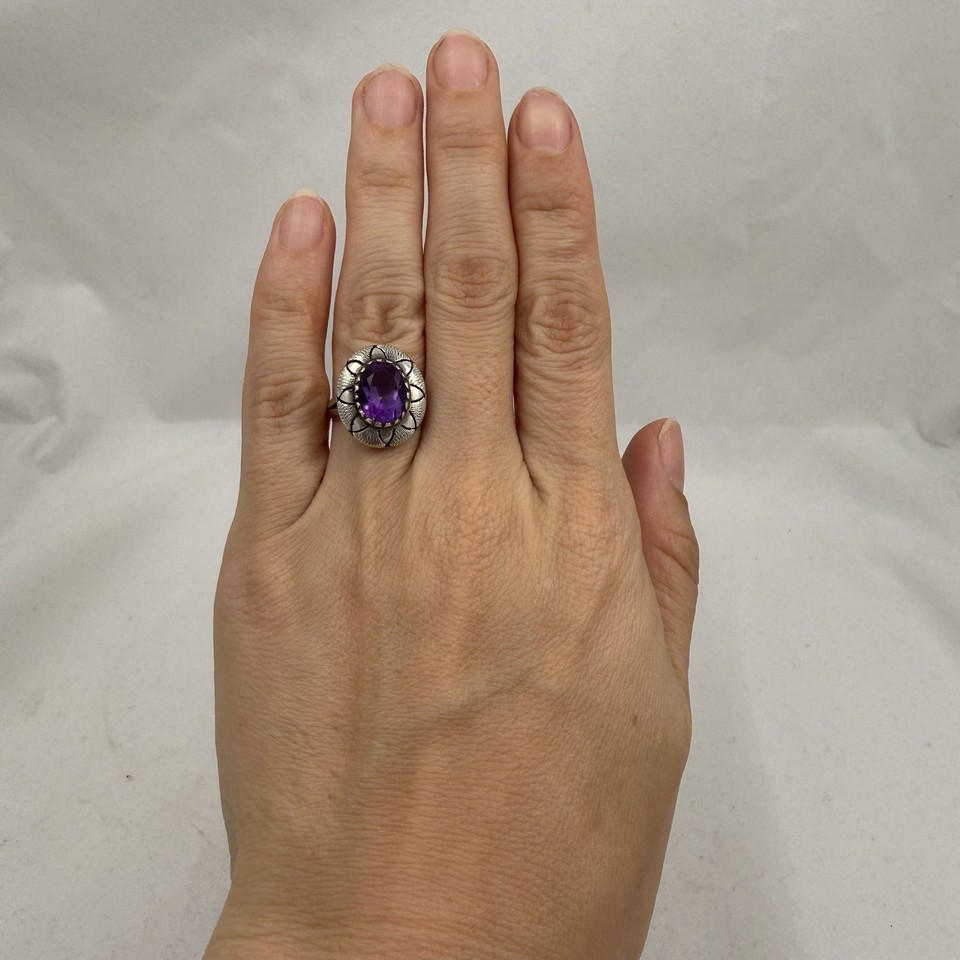 Vintage Sterling Silver 925 Amethyst Ring Size 4.5 | eBay