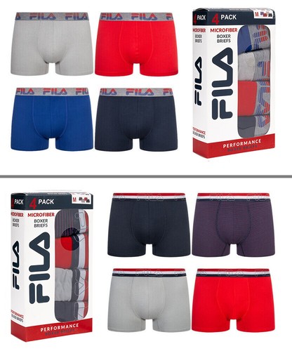 FILA Microfiber Performance Men's Boxer Briefs Trunks Underwear (4-pack ...