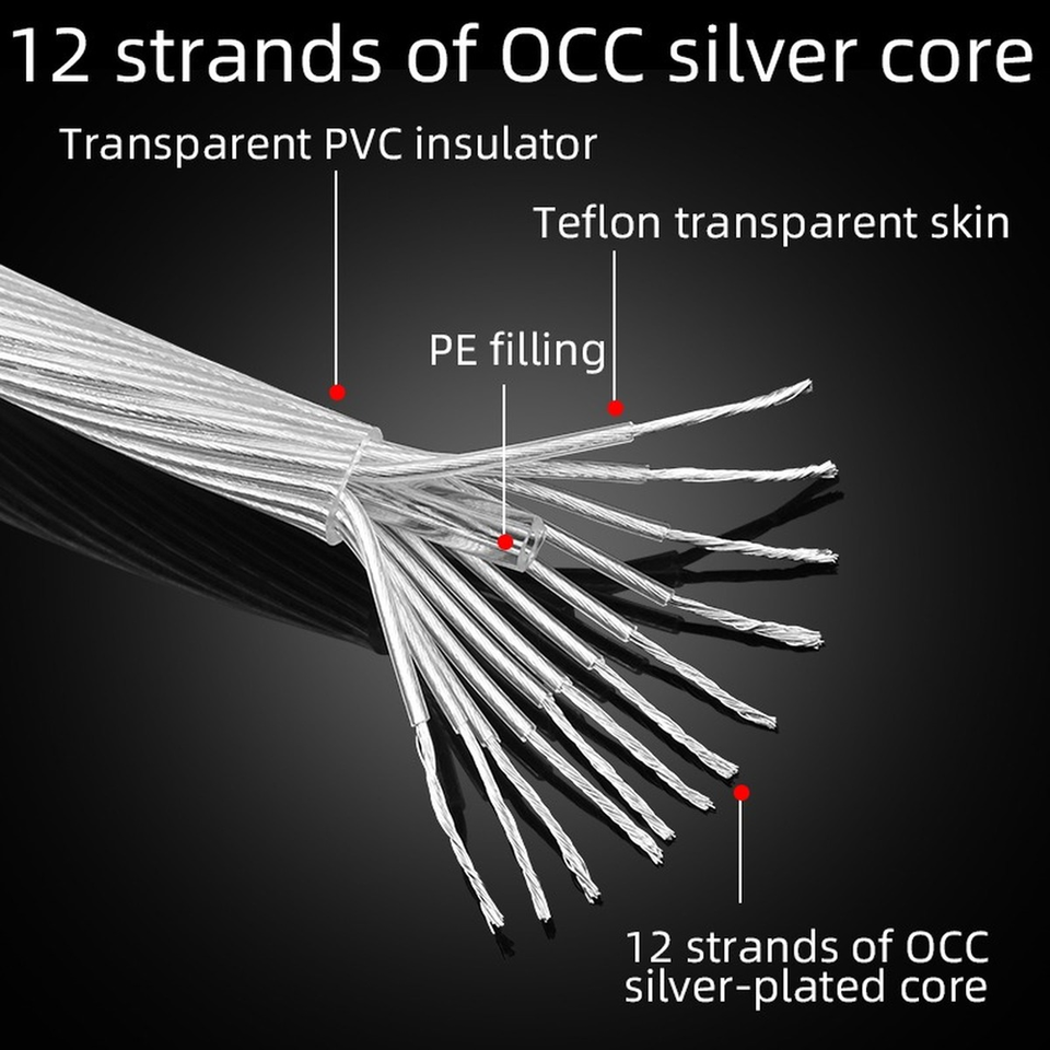 Pair 8N OCC Silver Plated Single Speaker Wire HiFi Speaker Cable Banana ...