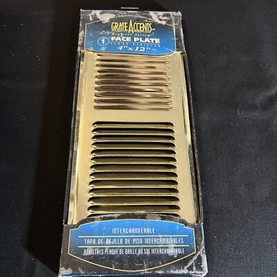 4" X 12" Solid Polished Brass Floor Register Face Plate Grate Accents ...