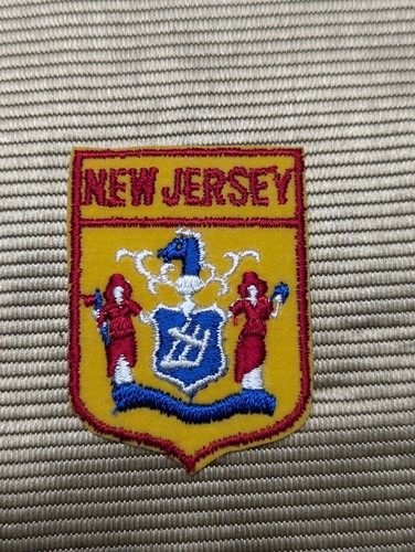 Vtg New Jersey NJ State Flag Insignia Emblem Logo Crest Shield Badge ...