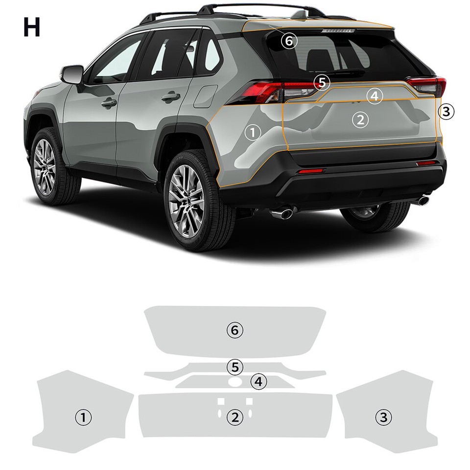 Rear Bumper Precut Paint Protection Film Clear PPF TPU for Toyota RAV4 ...