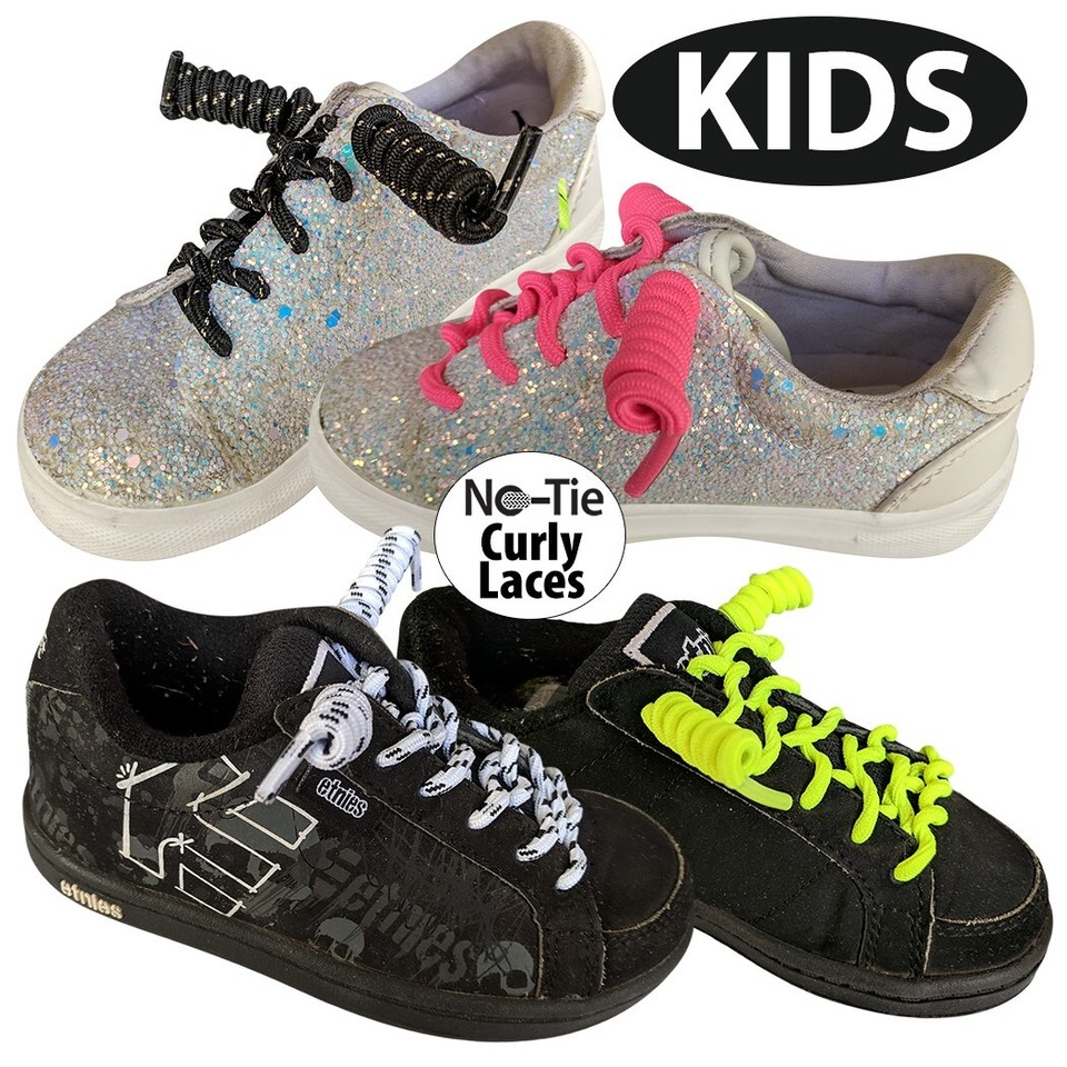 FOOTMATTERS Curly No Tie Shoe Laces - Elastic Spring Laces | eBay