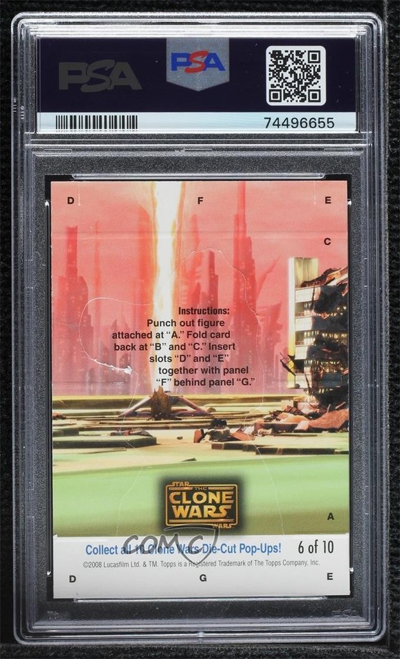 2008 Topps Star Wars: The Clone Wars Die Cut Pop-Ups Captain Rex #6 PSA ...