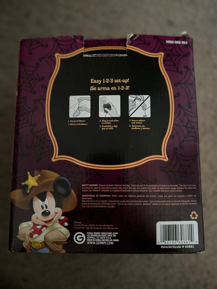 Disney Mickey Mouse Vampire Pumpkin Cape Airblown Inflatable Halloween ...