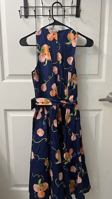 New Era By Modcloth Faux Wrap Dress Blue Peaches Sz 0 | eBay