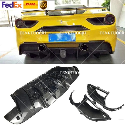 Real Carbon Fiber Rear Diffuser Lip For Ferrari 488 GTB Spider 16-19 | eBay