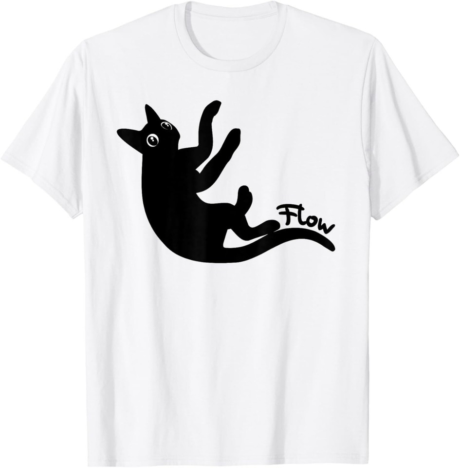 Cat Flow Gifts Flow Black Cat T-Shirt | eBay