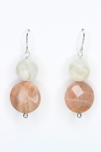 Moonstone Peruvian Gemstone 14mm Coin & 10mm Ball .925 Sterling Silver ...