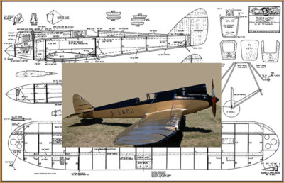 Model Airplane Plans (RC): DH71 Tiger Moth 50" Scale Racer for .35-.40 ...