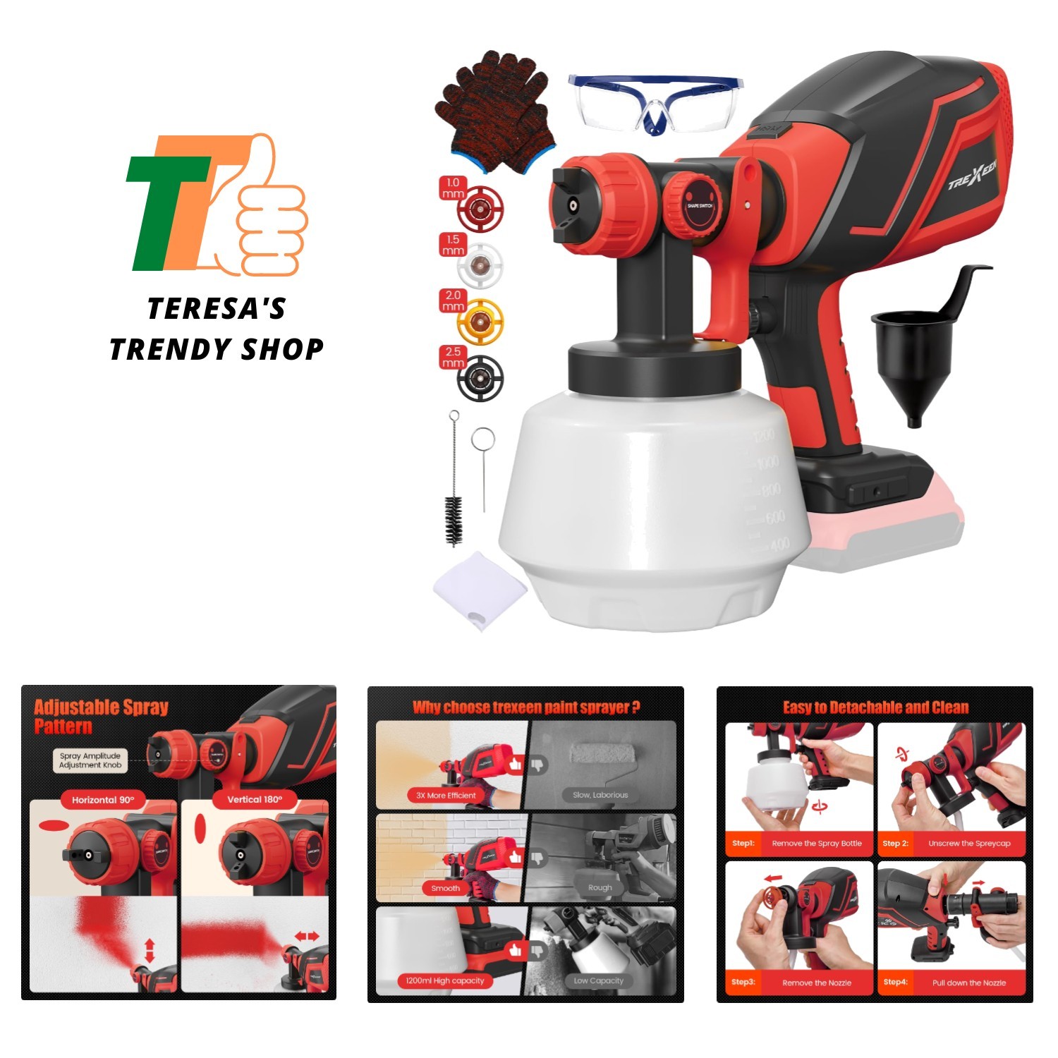 Cordless Paint Sprayer for Mwk M18 18V Batteries,Electric Paint Sprayer ...