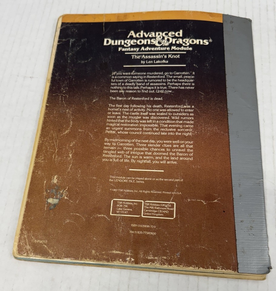 Advanced Dungeons & Dragons TSR Modules Lot x3 - Adventure Assassin’s ...