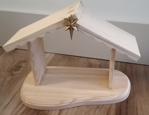 2012 Precious Moments Come Let Us Adore Him Wood Manger (Stable) Creche ...