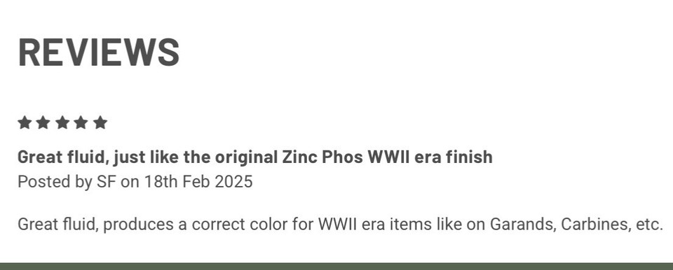 ZINC PHOSPHATE PARKERIZING CONCENTRATE GUNSMITH KNIFE HOBBY AUTO ...