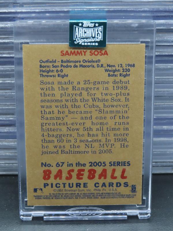 2024 Topps Archives Signature Series Sammy Sosa Auto Autograph #1/1 ...
