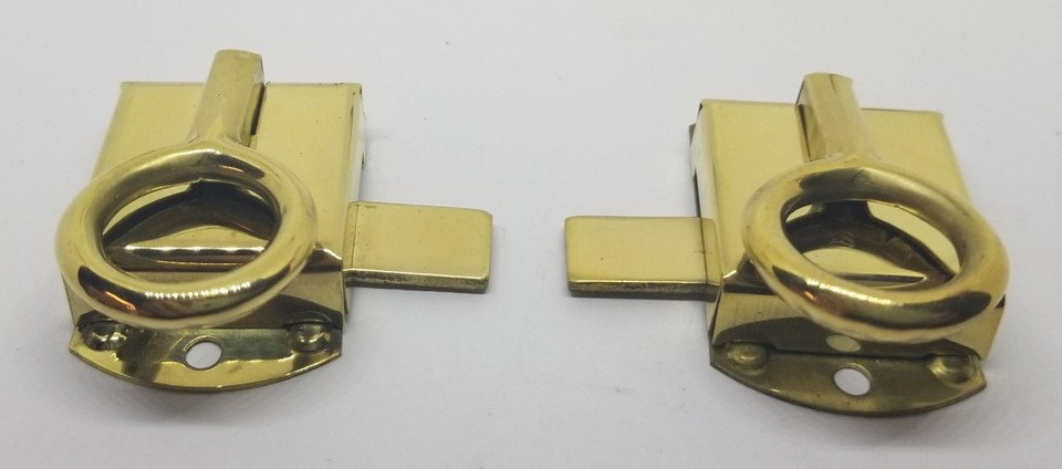 LEFT HAND Solid BRASS Napanee Wilson Ring Cabinet Door Latch Hoosier ...