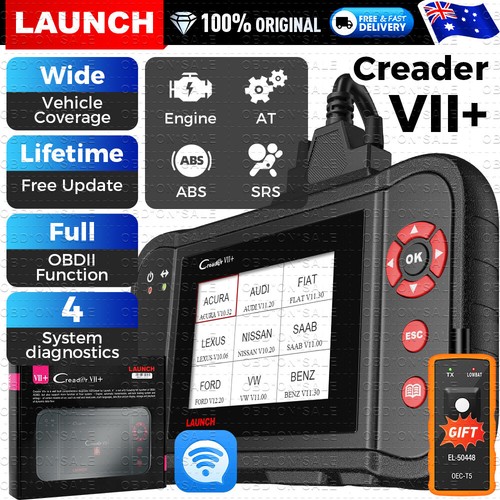 LAUNCH Creader VII+ Full OBD2 Functions Diagnostic Tool Scanner Code ...