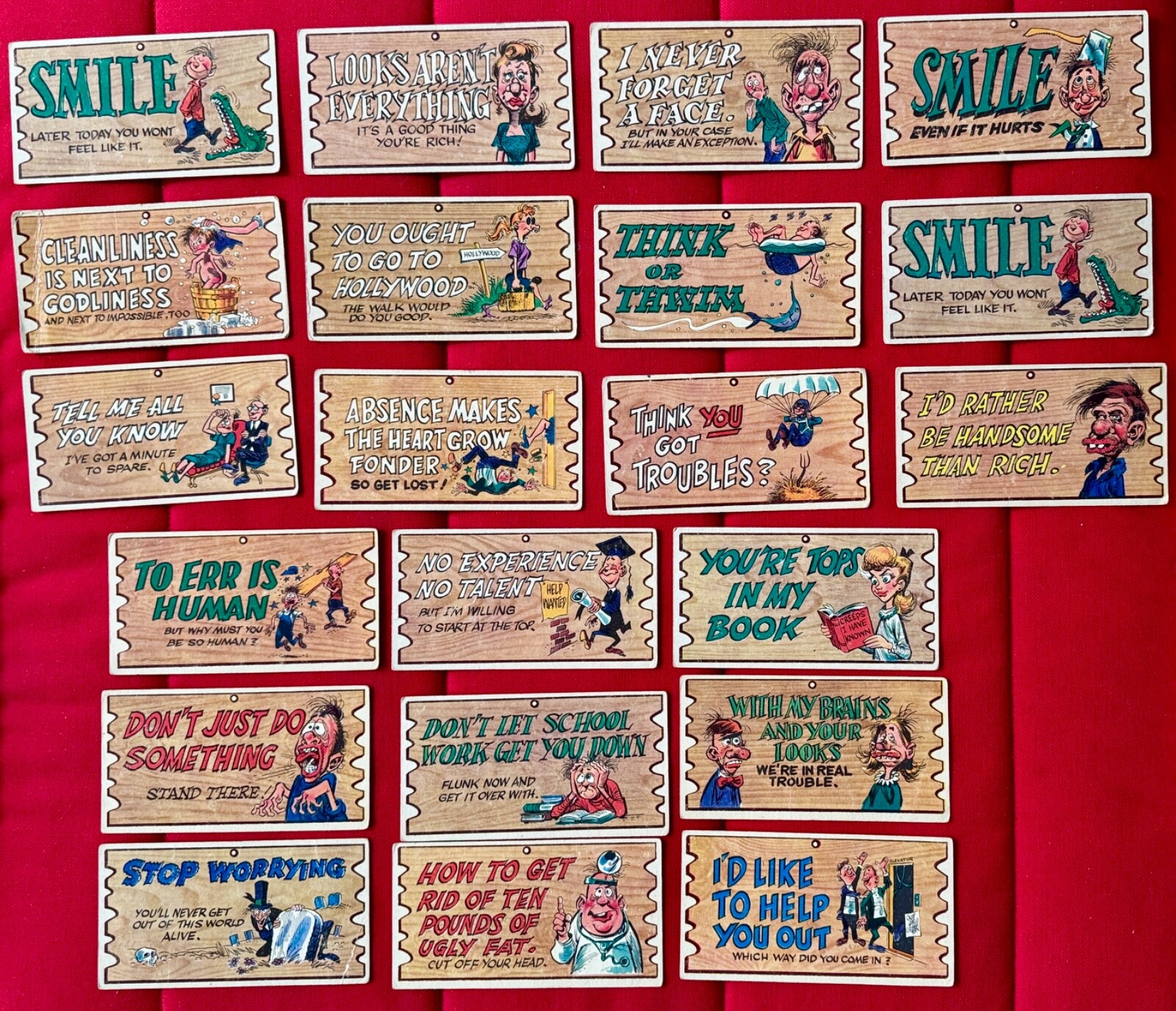 Lot of 21 Vintage 1959 Topps Wacky Plak Funny Postcards | eBay