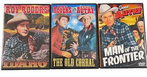 3 ROY ROGERS & GENE AUTRY Western Movies DVD lot The Old Corral Idaho ...