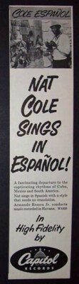 Nat Cole Sings In Espanol 1958 Small Poster Type Advert, Ad | eBay