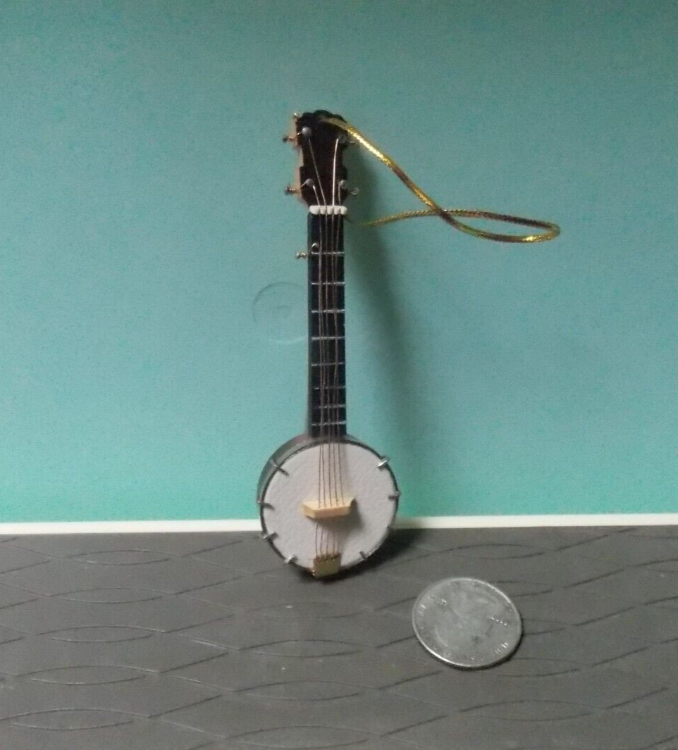 4" Miniature Banjo Wood Ornament | eBay
