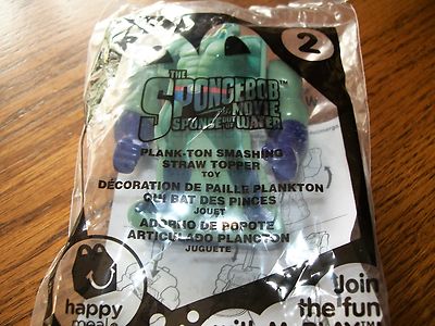 McDonald's The SpongeBob Movie Plank-Ton Smashing Straw Topper NIP #2 ...