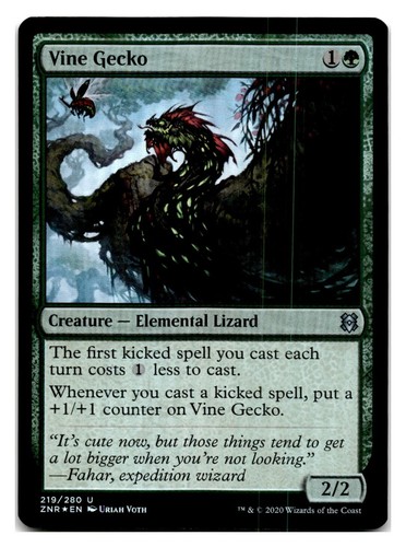 MTG Magic the Gathering Zendikar Rising Foil Vine Gecko 219/280 LP | eBay