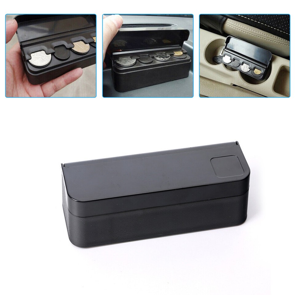 Car Coin Case Storage Box Loose Change Holder Container Organizer ...