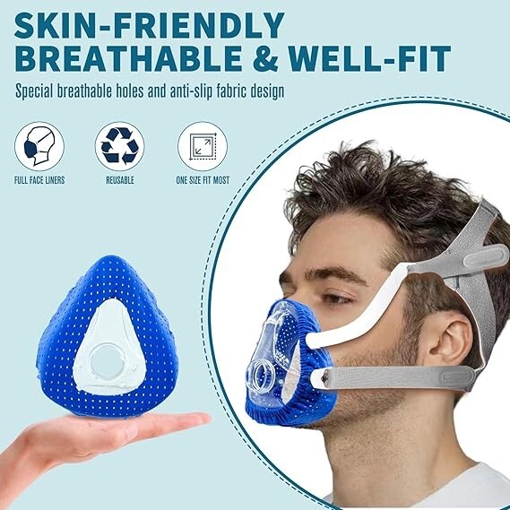 4 Pack CPAP Mask Liners - Silky Covers for Full Face Masks, One Size ...