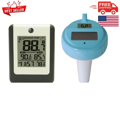 Compact Wireless Thermometer for Pool & Spa - 8 Channels & LCD Readouts ...