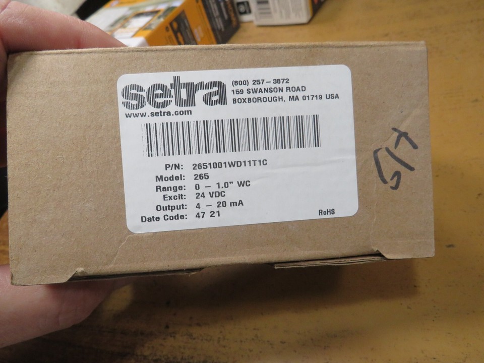 Setra 265G2R5WD45T1GNE1 Model 265 Differential Pressure Transducer 0.5 ...